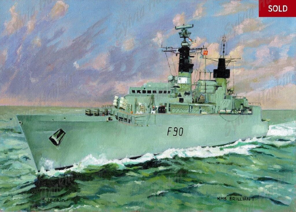 HMS Brilliant - Sylvia Hankin - Artist on the Waterways